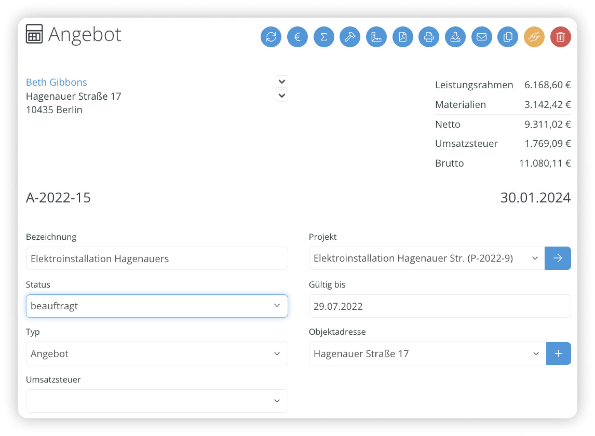 Angebotssoftware mit EFB-Kalkulation & Titelvorlagen