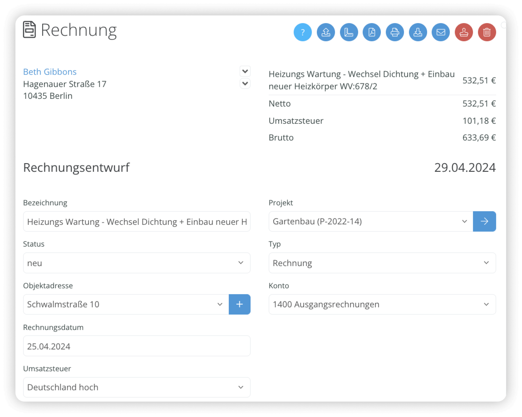 Rechnungen - Das Programm