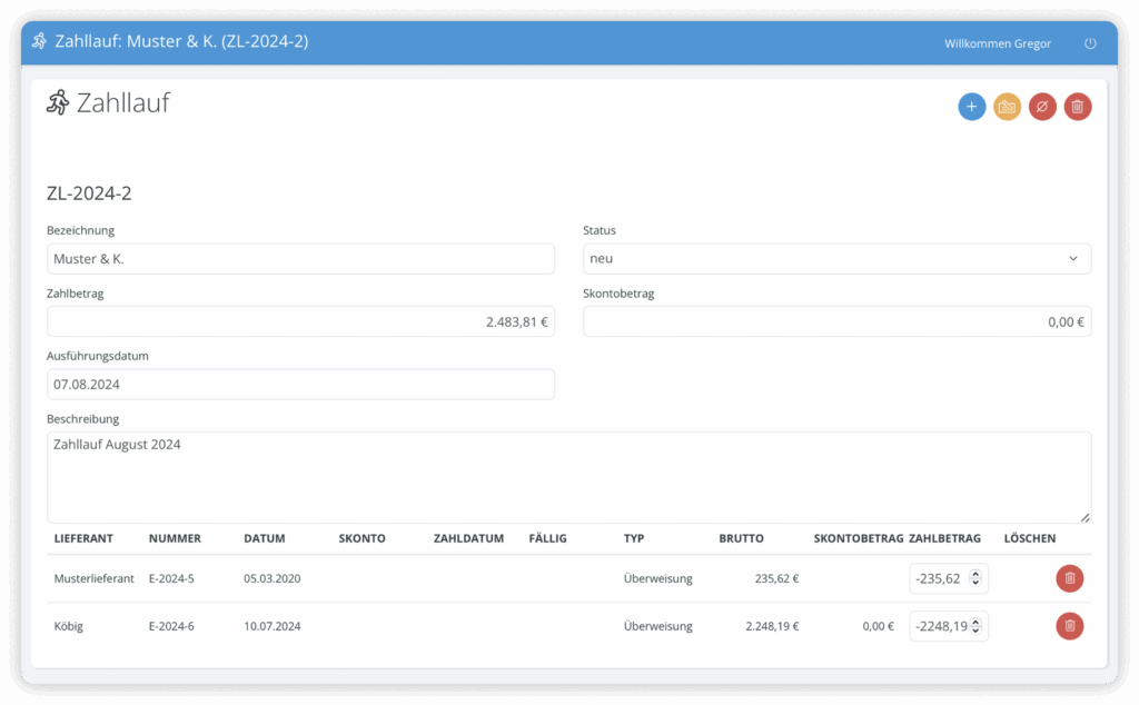 Rechnungen - Das Programm