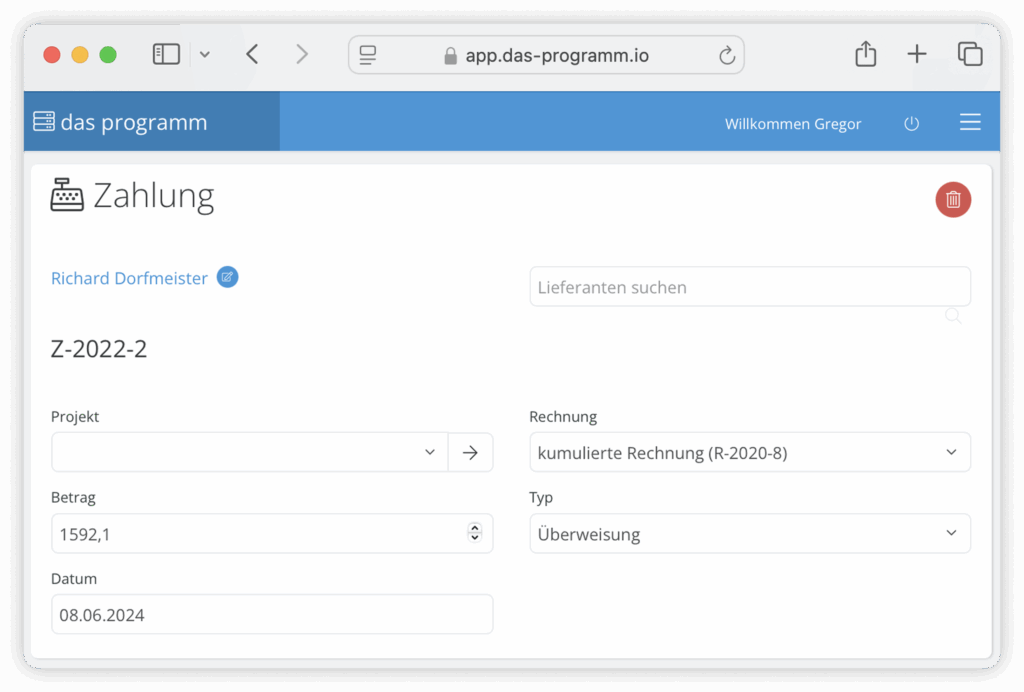Rechnungen - Das Programm