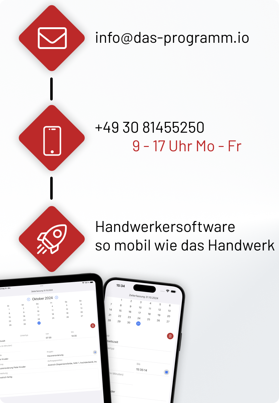 Handwerker-App - Das Programm