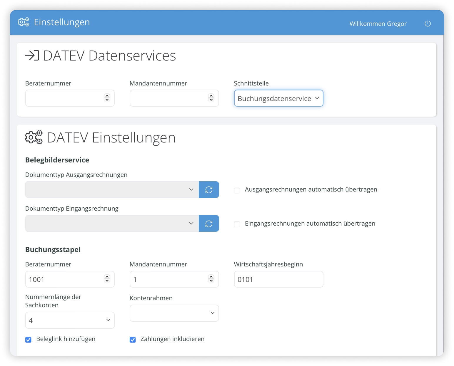 DATEV Schnittstelle für Handwerker